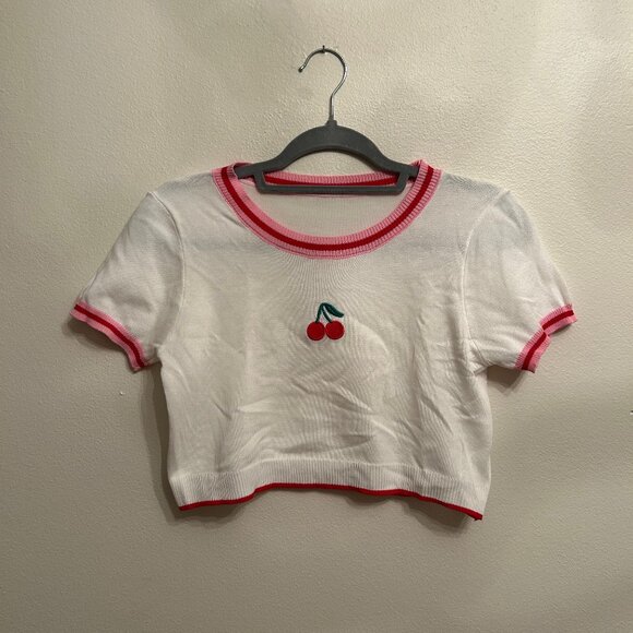 Tops | Cropped Cherry Tee | Poshmark